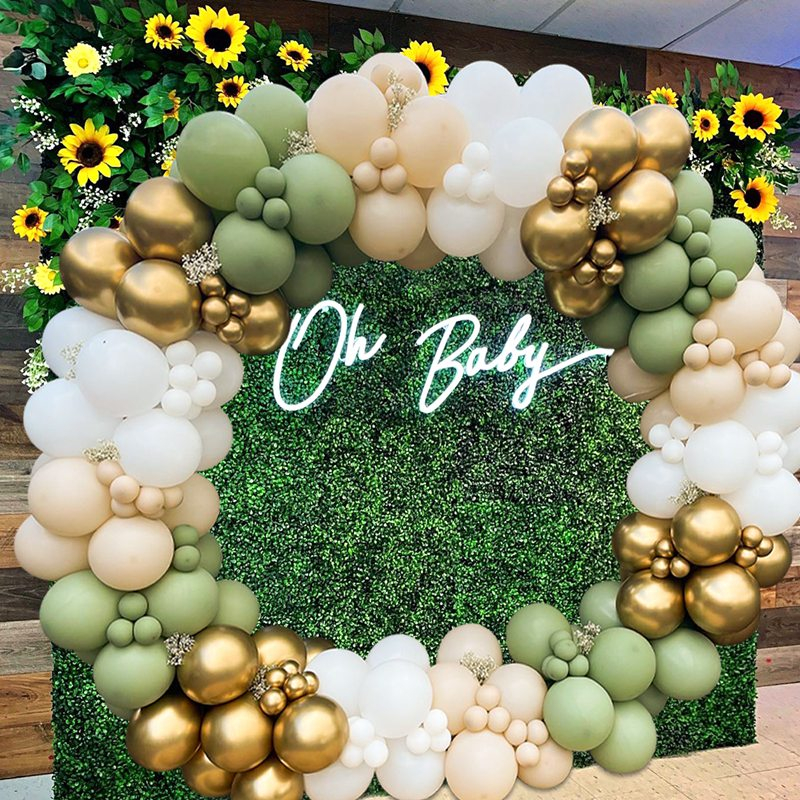 Vintage Pea Green Balloon Garland Arch Kit Green White Birthday ...