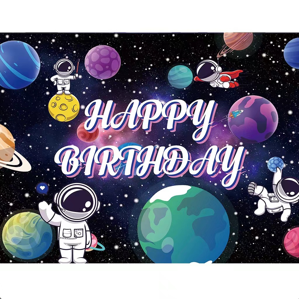 120*80cm Universe Space Planet Spacecraft Astronaut Backdrop Baby Boy ...