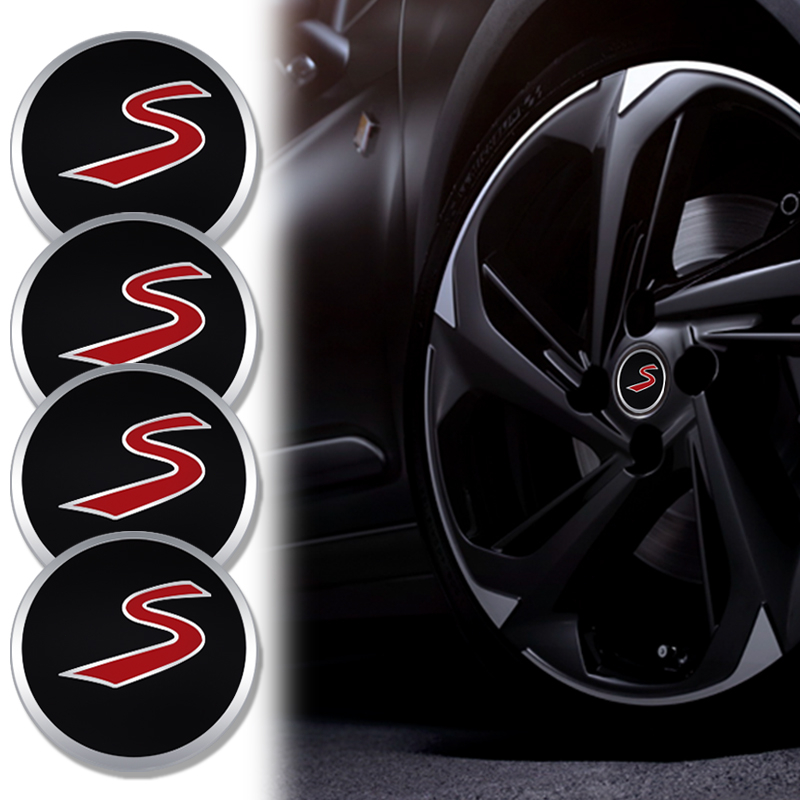 Aluminum 4PC 56mm S Logo Badge Car Wheel Center Hub Caps Emblem ...