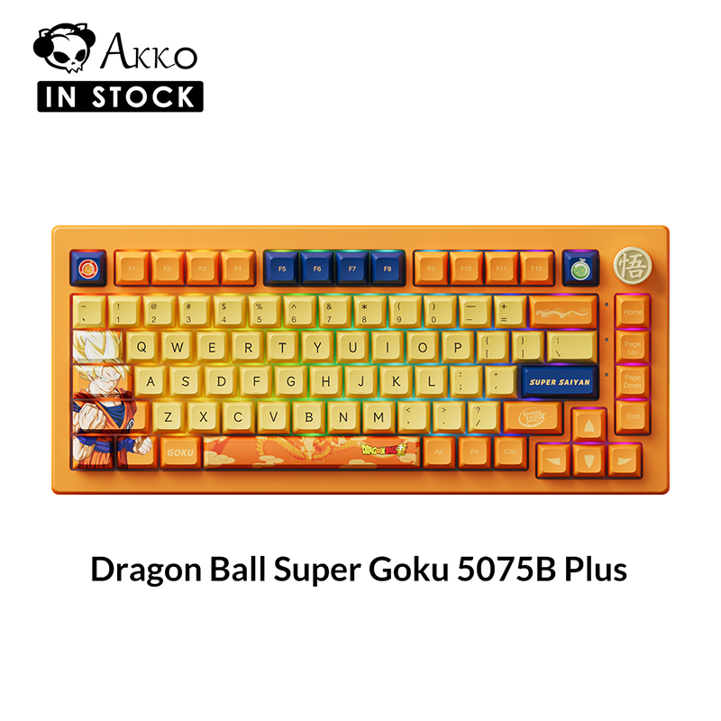 Akko Dragon Ball SUPER GoKu 5075B Plus RGB LED Mechanical Keyboard 82 ...