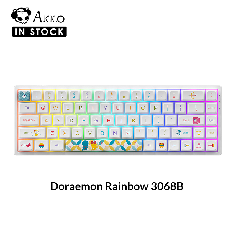 Akko Doraemon 3068B Multi-modes Wired/Bluetooth 5.0/2.4G Wireless RGB ...
