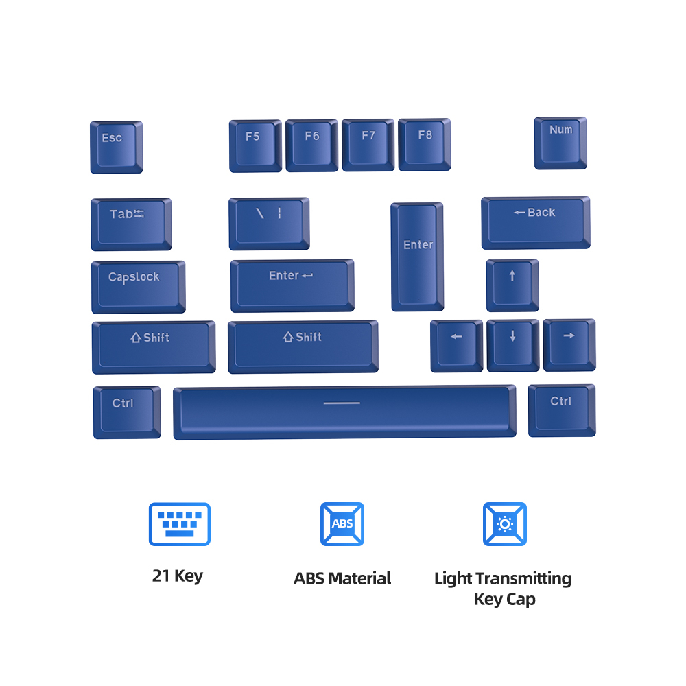 Aula Pbt 3-Color Keycaps 10-Key High-Quality Detachable Non-Slip Wear ...