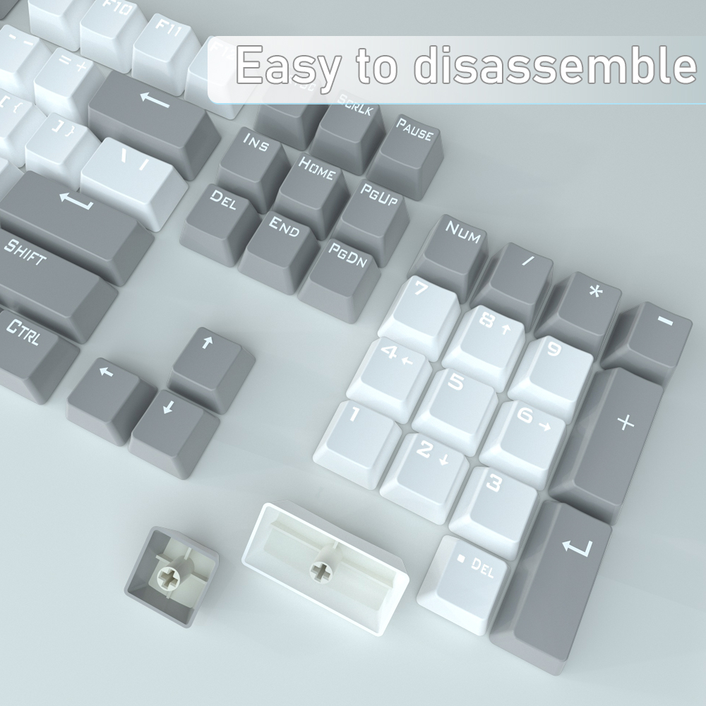 AULA ABS Mechanical Two-color Keycap 106 Keys Grey + White High Qualty ...