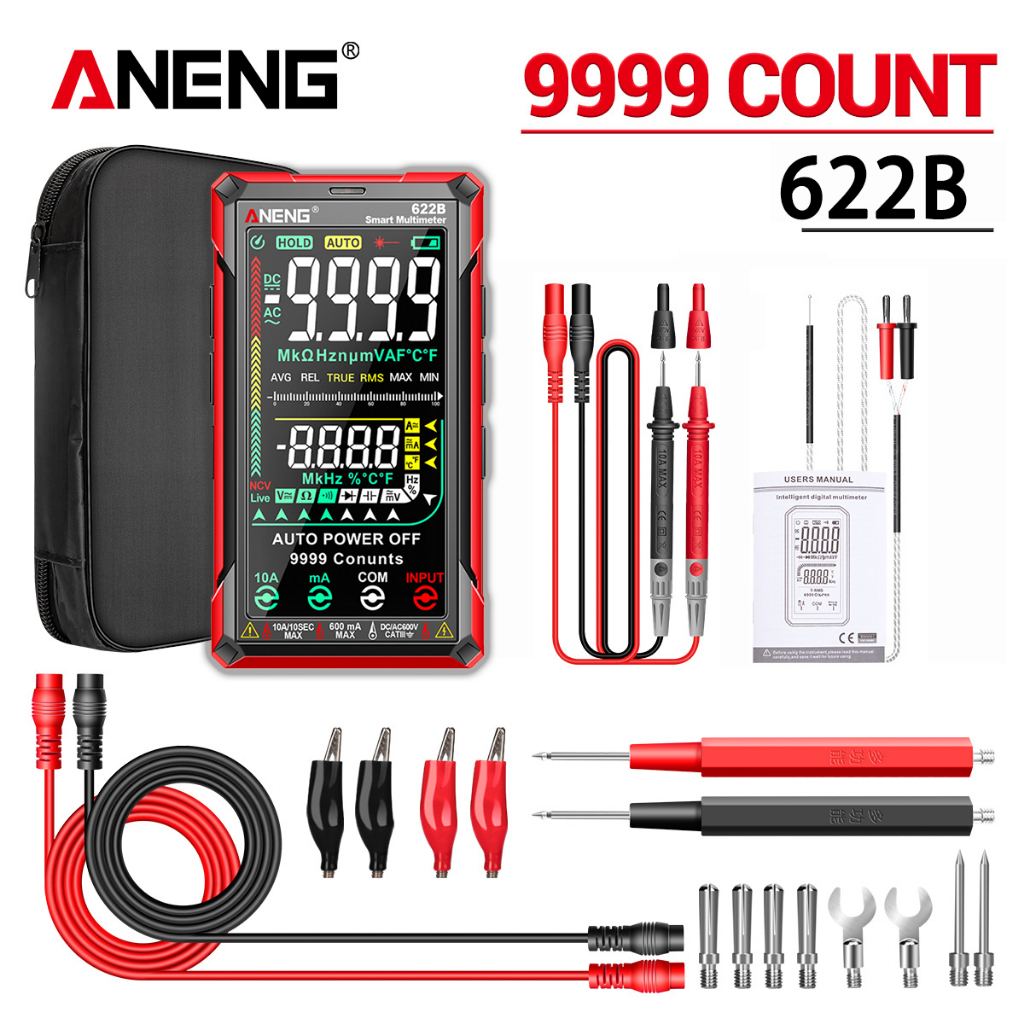 Aneng 622B Digital Smart Multimeter 10A Tester Meter Auto Range True ...