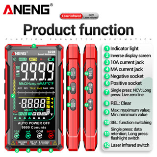 Aneng 622B Digital Smart Multimeter 10A Tester Meter Auto Range True ...