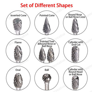 10pcs 3x6mm Tungsten Carbide Burr Set Milling Cutter Rotary Burr Tool ...