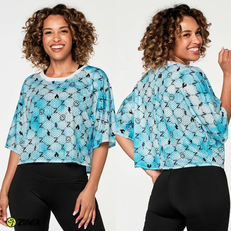 New Zumba Fun And Happy Mesh Crop Top Z1T00 0337 | Shopee Philippines