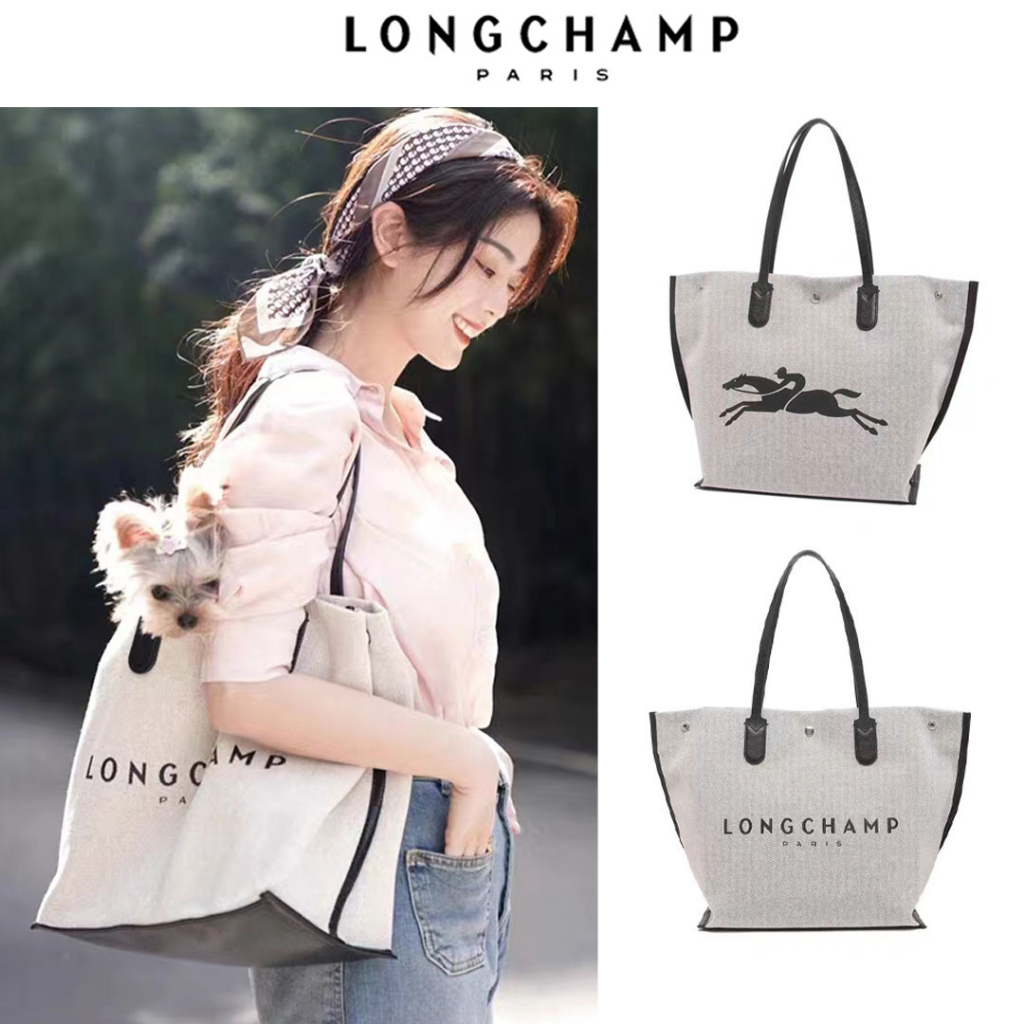 longchamp bag original Canvas Tote Shoulder Bag Shopping Bag Tote ...