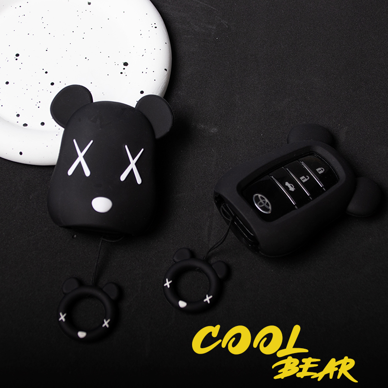 Cartoon black bear key cover for TOYOTA New Kijang Innova Zenix ...