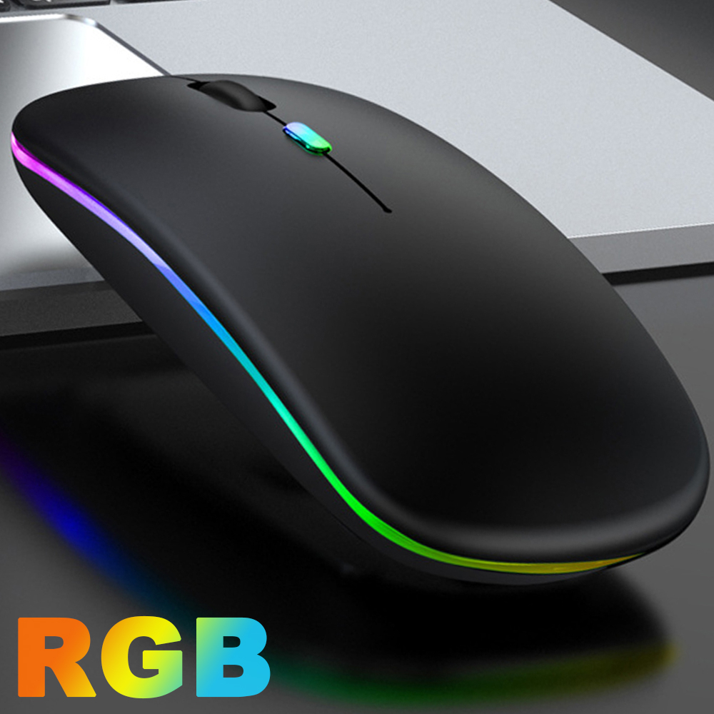 Wireless Mouse Computer Mouse Silent Rechargeable Ergonomic Mause LED ...