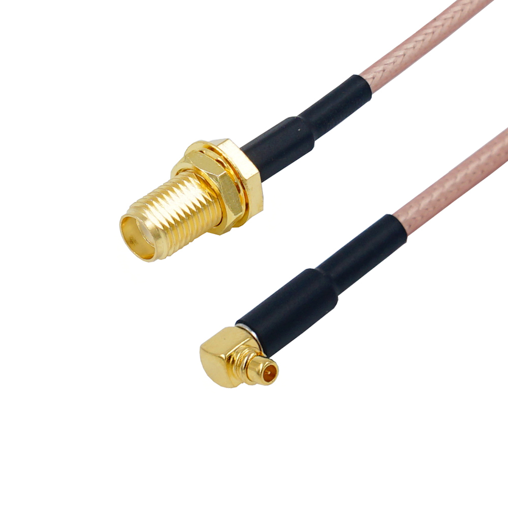 RF Coaxial Cable SMA female nut bulkhead To MCX Male Right Angle RA ...