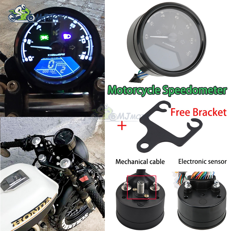 12000RPM Motorcycle Speedometer With Tachometer 1-4 Cylinders LCD ...