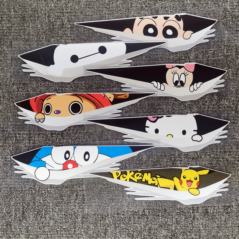 Car Stickers Doraemon Hello Kitty Pikachu Anime Cartoon Cute Decoration ...
