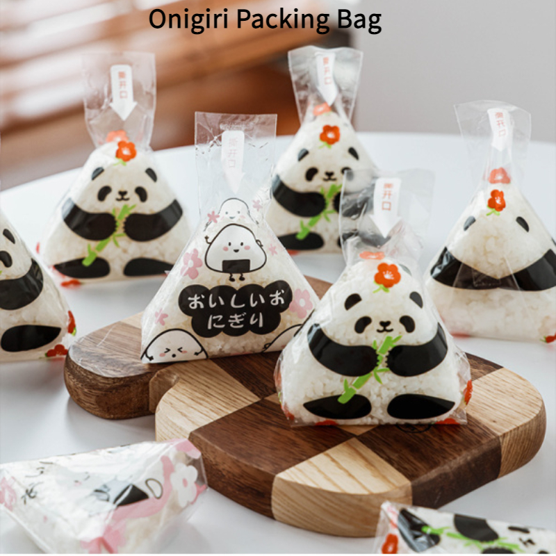 20/50/100Pcs Triangle Rice Ball Onigiri Packing Bag Transparent Wrapper ...