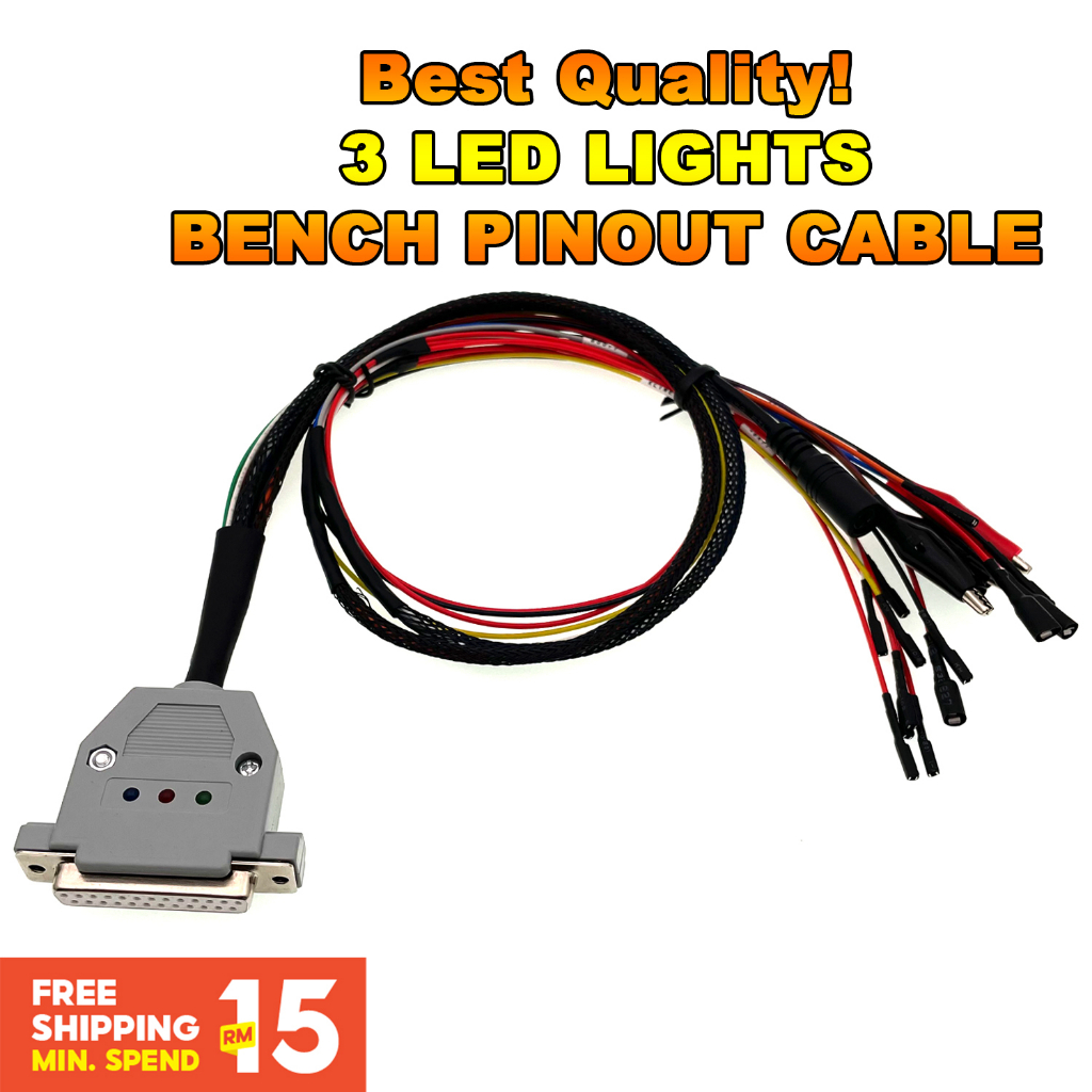 3 LED LIGHTS Boot Bench Cable DB25 ECU Bench Pinout Cable for SM2 PRO ...