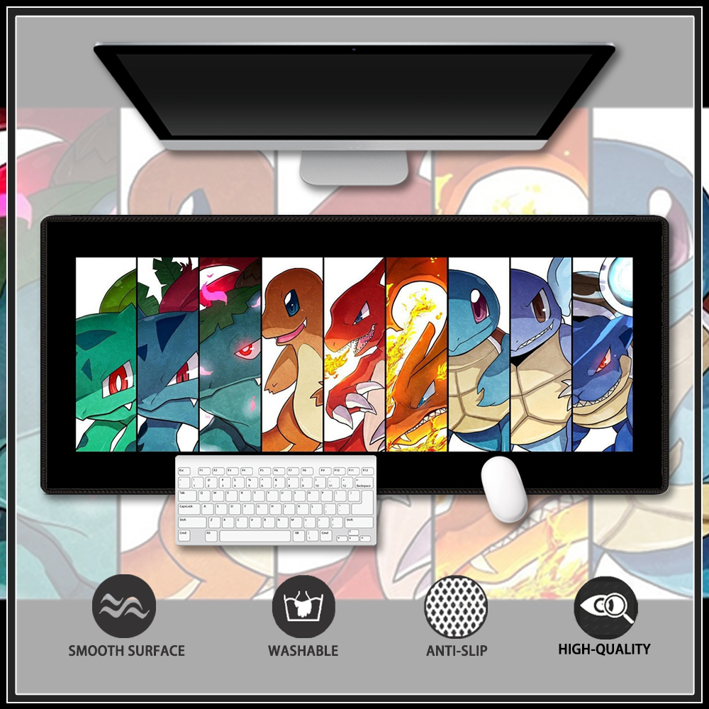 Pokemon Customised Mouse Pad Gaming Table Mat Stitched Edge Rubber ...