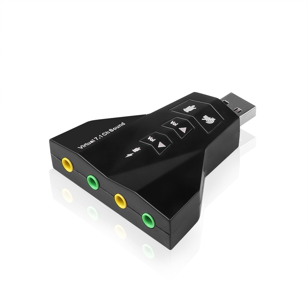Dual Sound Card USB 2.0 Adapter Audio External 7.1 Channel USB 3D For ...