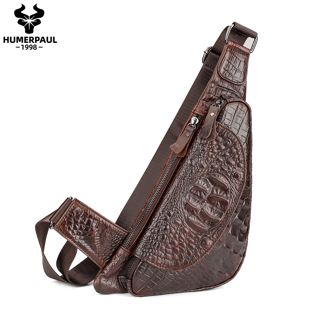HUMERPAUL Messenger Bag Genuine Leather Crocodile Design MH629 | Shopee ...