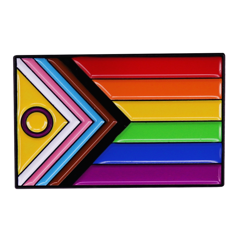 Intersex Inclusive Progress Pride Flag Enamel Lapel Pin Lgbtq Badge Rainbow Brooch Backpack