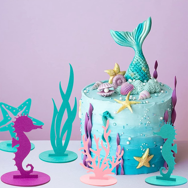 Mermaid Tail DIY Felt Cloth Center Table Decor Mermaid Theme Party ...