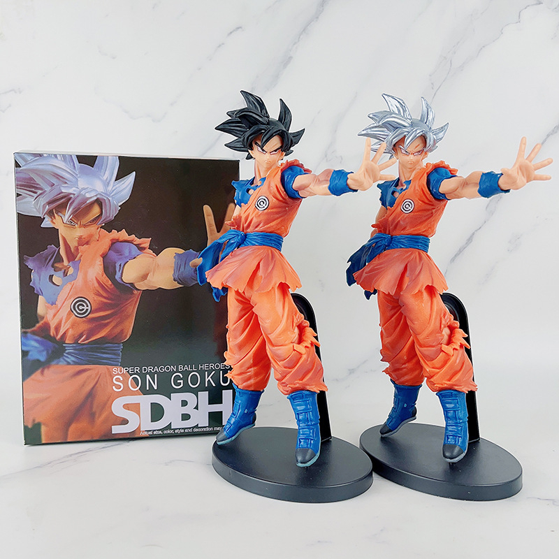Dragon Ball Anime Super Saiyan Son Goku Silver hair and black hair ...