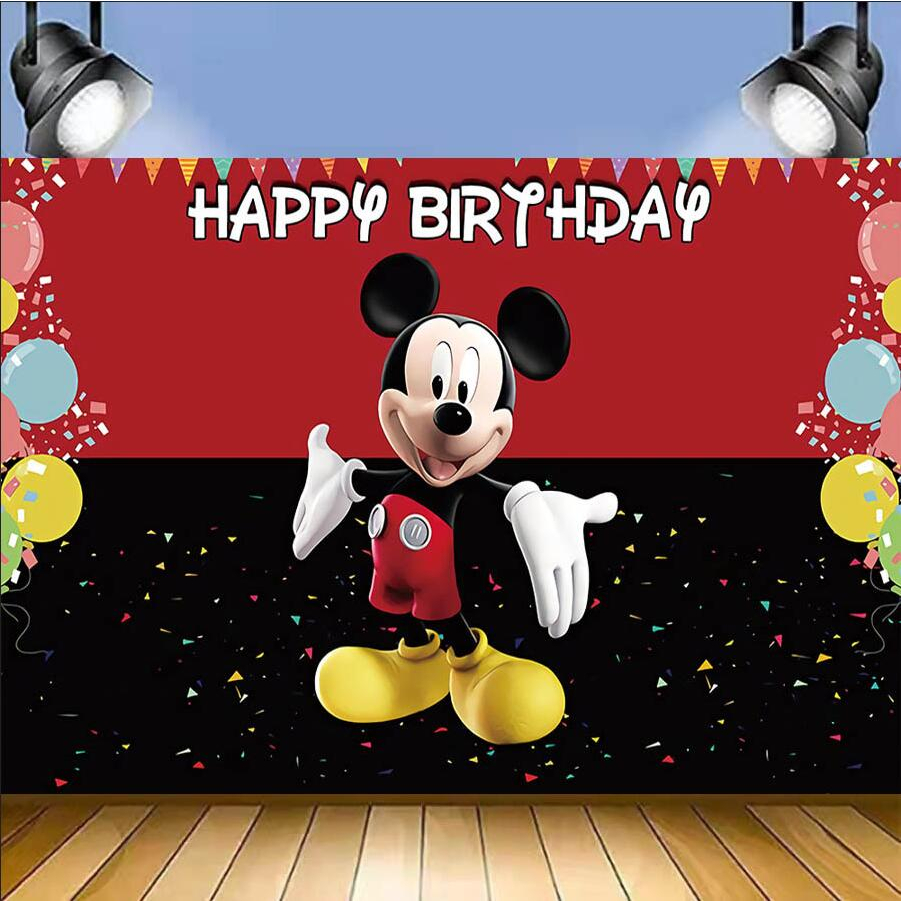 Cartoon Mickey Mouse Photography Background for Children's Birthday ...