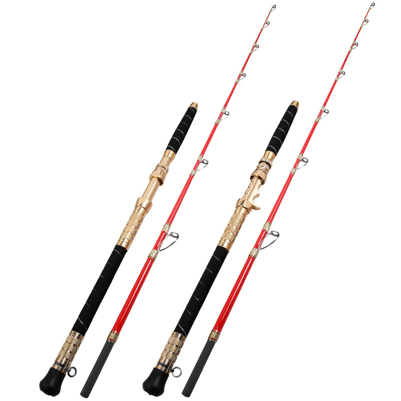 30KG 1.65M Solid Boat Fishing Rod Hard Jigging Fishing Rod Full Mental ...