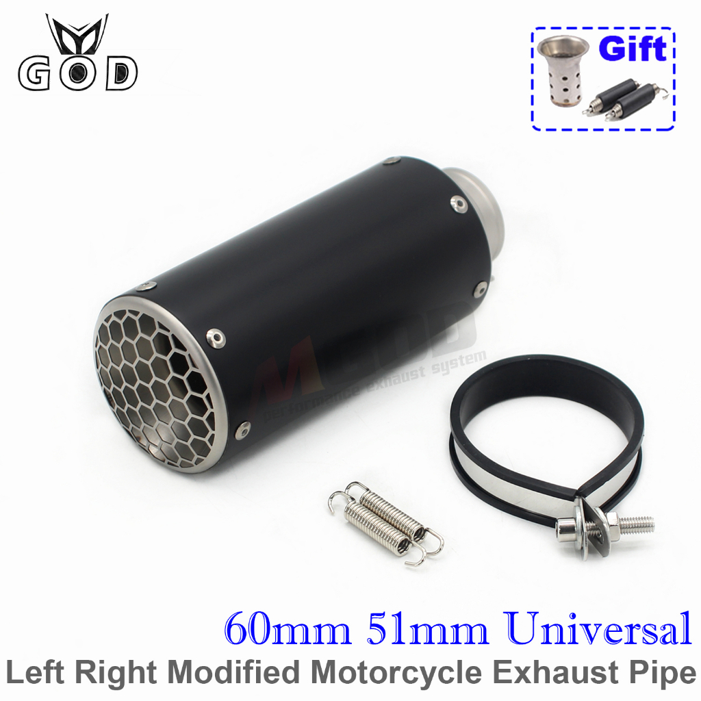 60mm 51mm Universal Left Right Side Modified Motorcycle Exhaust Pipe ...