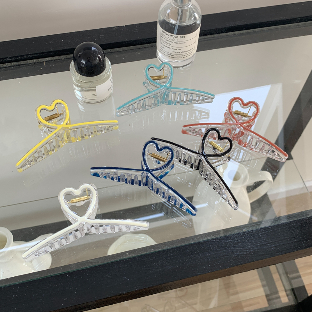 Drop Glaze Love Hair Clip Sweet Design Hair Clamp Transparent Color ...