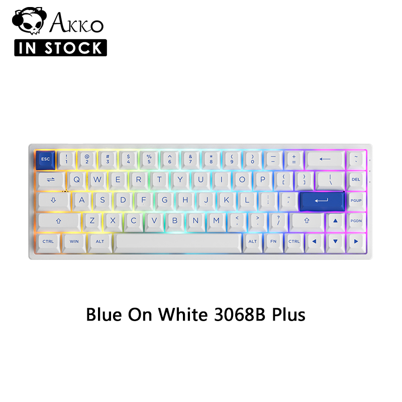 Akko Rechargeable Wireless Bluetooth Backlit Mechanical Keyboard 68-Key ...