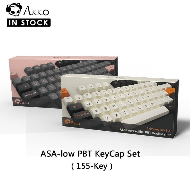 Akko 155-Key Full Keycap Set, ASA-low PBT Key Cap, 7u / 6.25u Spacebar ...