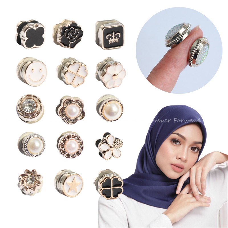 High quality magnet brooch Muslim scarf needle Pearl mini brooch Women ...