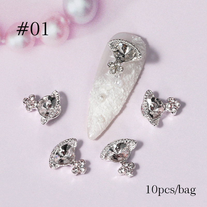 10pcs Saturn Planet Nail Charms Flower Star Rivets Gems Jewelry Round ...