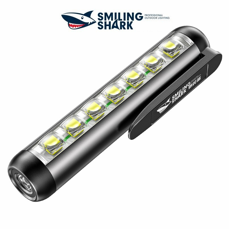 Smiling Shark GZ5155 Mini Flashlight XPE COB Work Light Super Bright ...