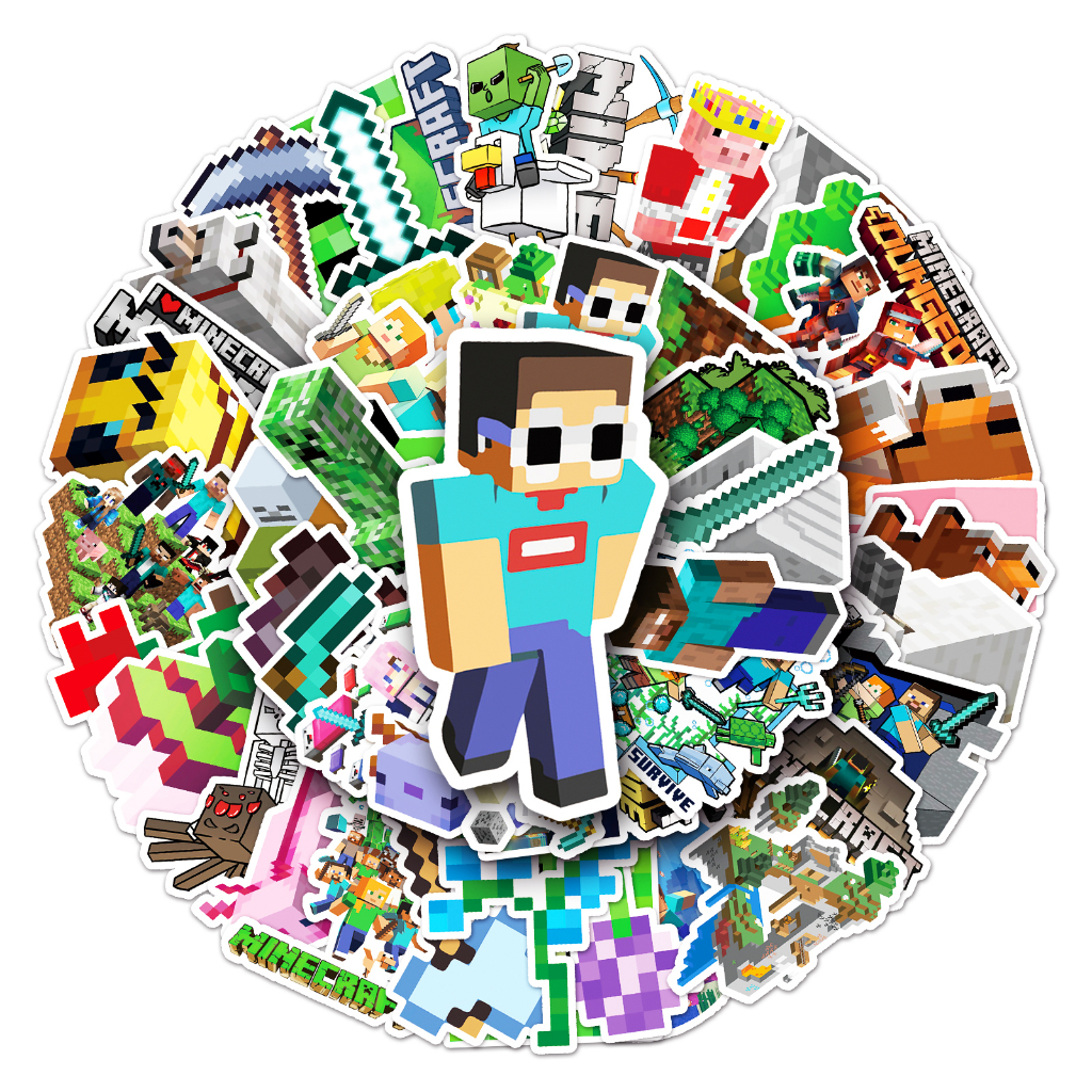 50 Piece Funny Minecraft DIY Creative Motor Stickers Car Stickers ...