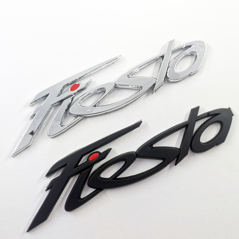 1 X ABS Chrome Black FIESTA Letter Logo Car Auto Rear Trunk Emblem ...