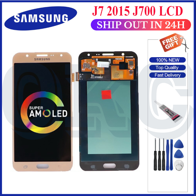 Original AMOLED LCD For Samsung Galaxy J7 2015 J700 J700F J700H J700M LCD Display Touch Screen ...