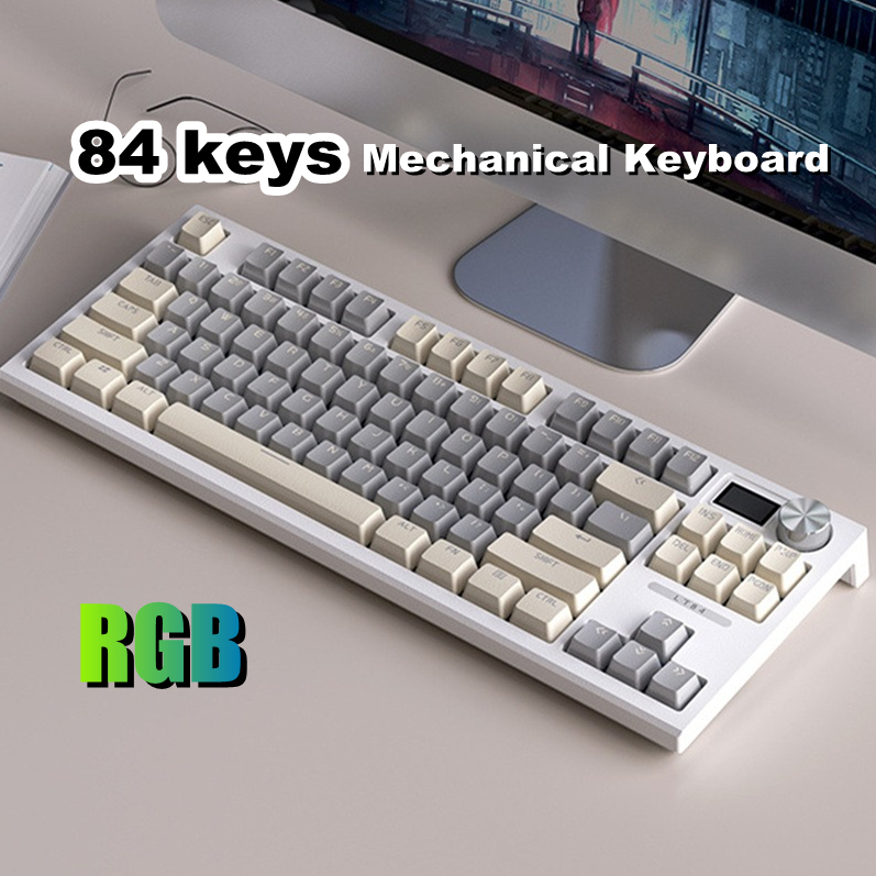LT84 Mechanical Keyboard 84 Keys Full Non-impact RGB Backlit Wireless ...