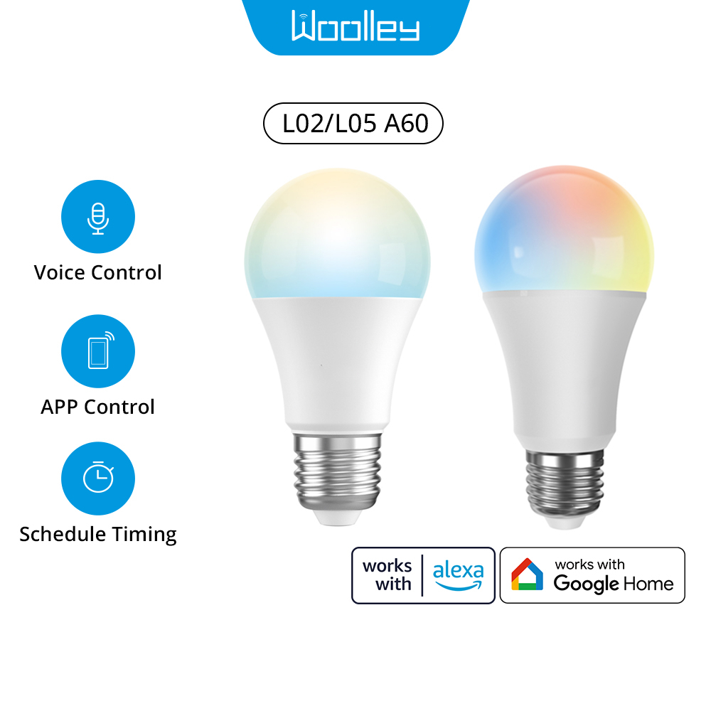 Woolley L02/L05 A60 Wifi Smart Light Bulb E27 LED RGB Colorful Dimmable ...
