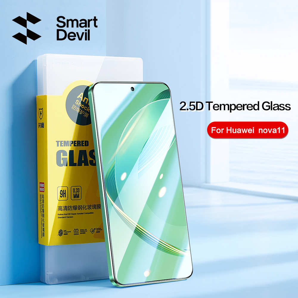 SmartDevil 2.5D Tempered Glass/Screen Protector For Huawei Nova 11/Hi Nova 11 HD Explosion-Proof ...