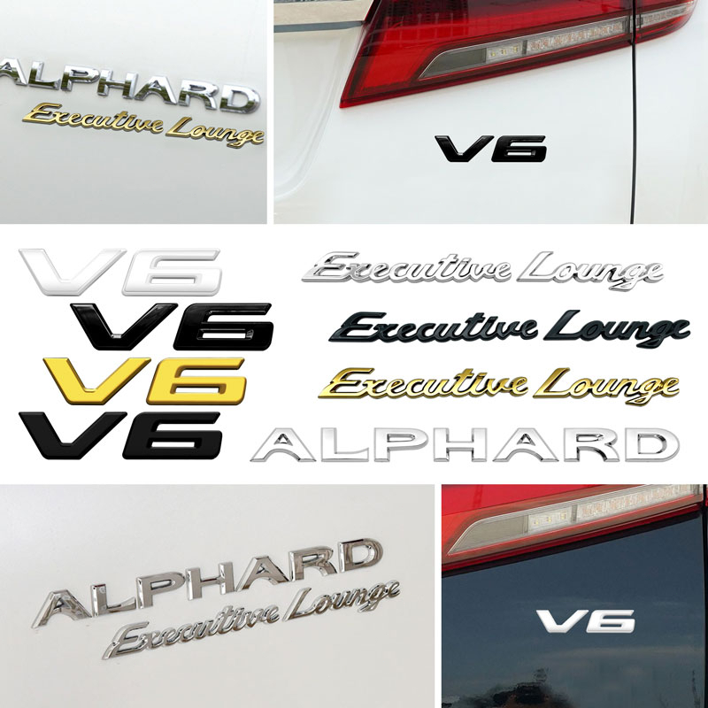 3D ABS Plastic V6 Emblem Car Fender Side Decal Rear Trunk Badge Sticker ...