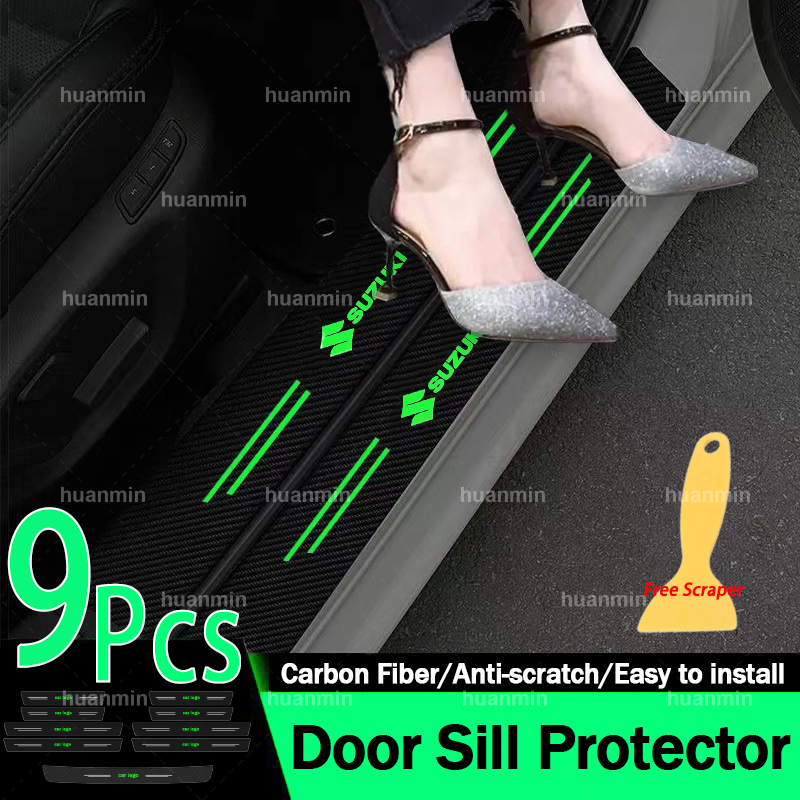Suzuki Door Sill Protector Car Luminous Side Step Sill Strip Carbon ...