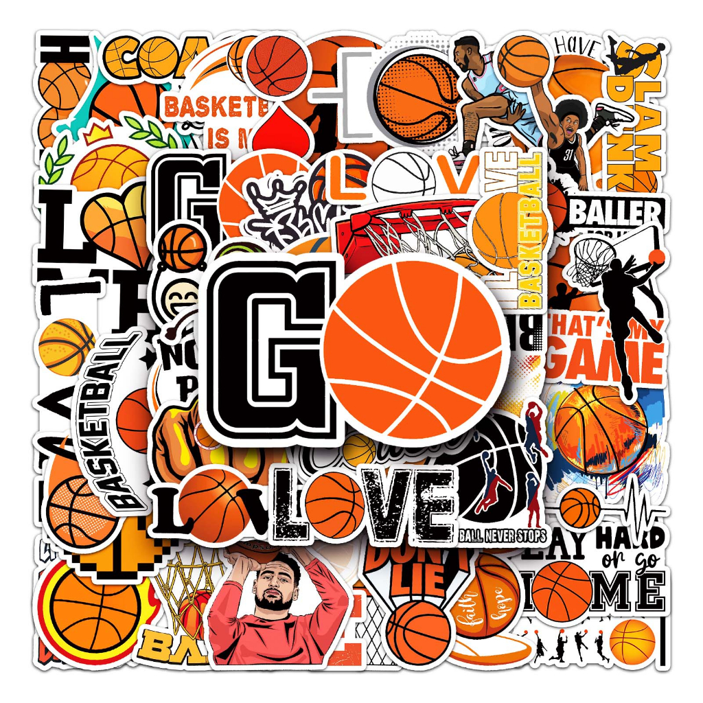 50 Piece Basketball Stickers Waterproof DIY For Phones Laptop Car ...