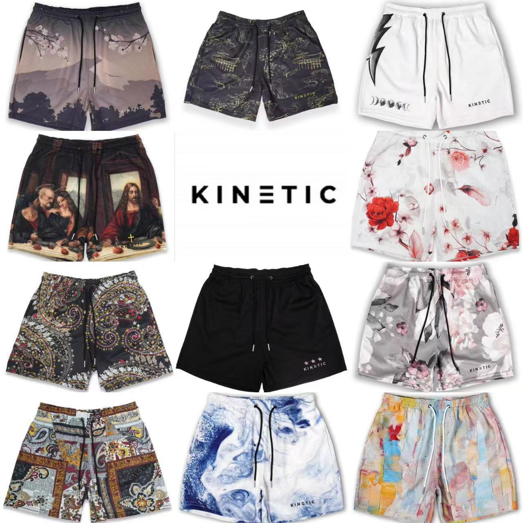 Kinetic Kings "Geometric totem" Men's boxing shorts Sports mesh quick ...