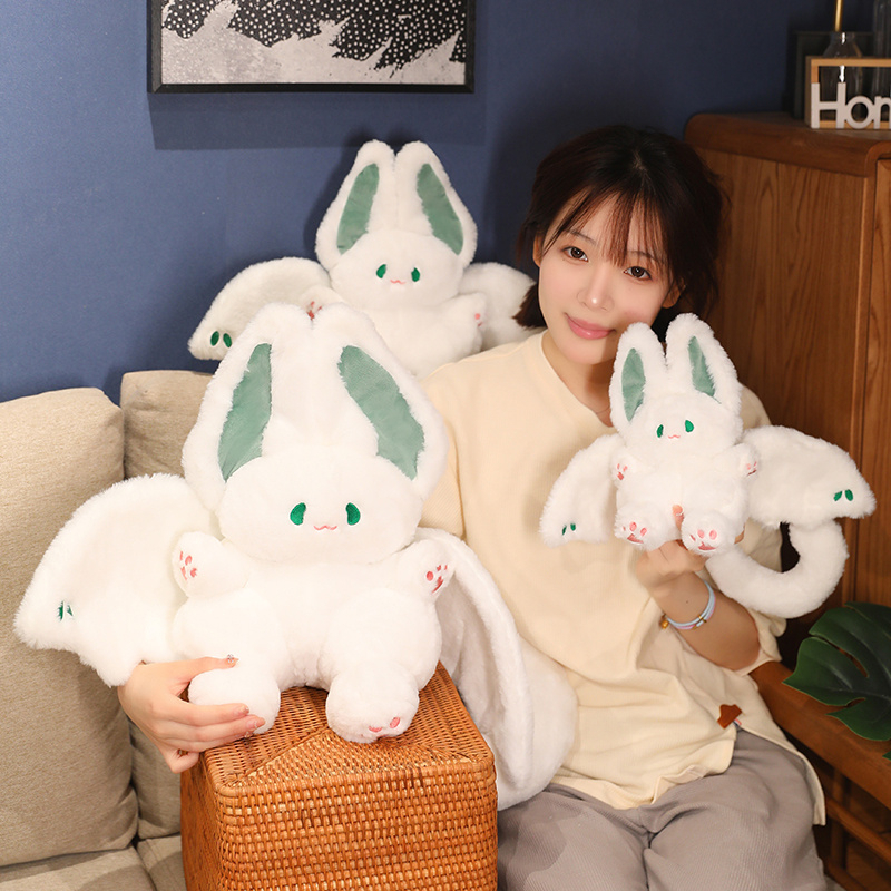 Bat Rabbit 2 In 1 Plush Toy Flying White Rabbit Bat Wings Cute Bunny ...