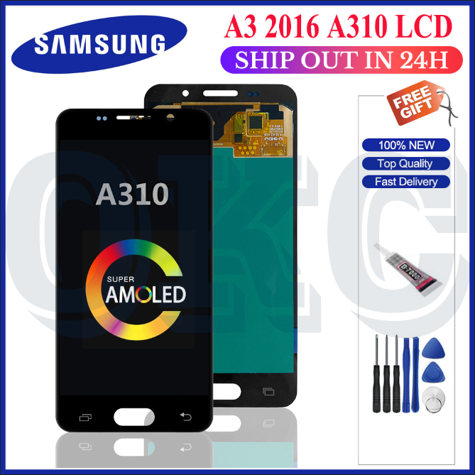 Original AMOLED LCD For Samsung Galaxy A3 2016 A310 A310F LCD Display ...