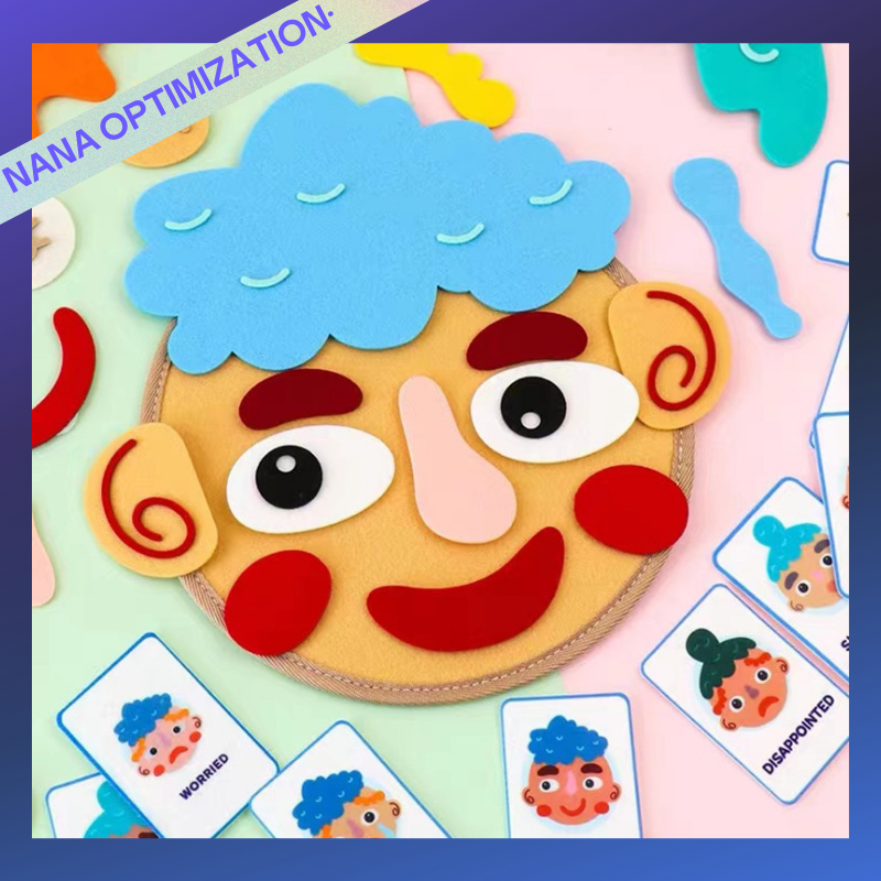 Preschool children learn toys, emotional expression games, DIY, facial ...