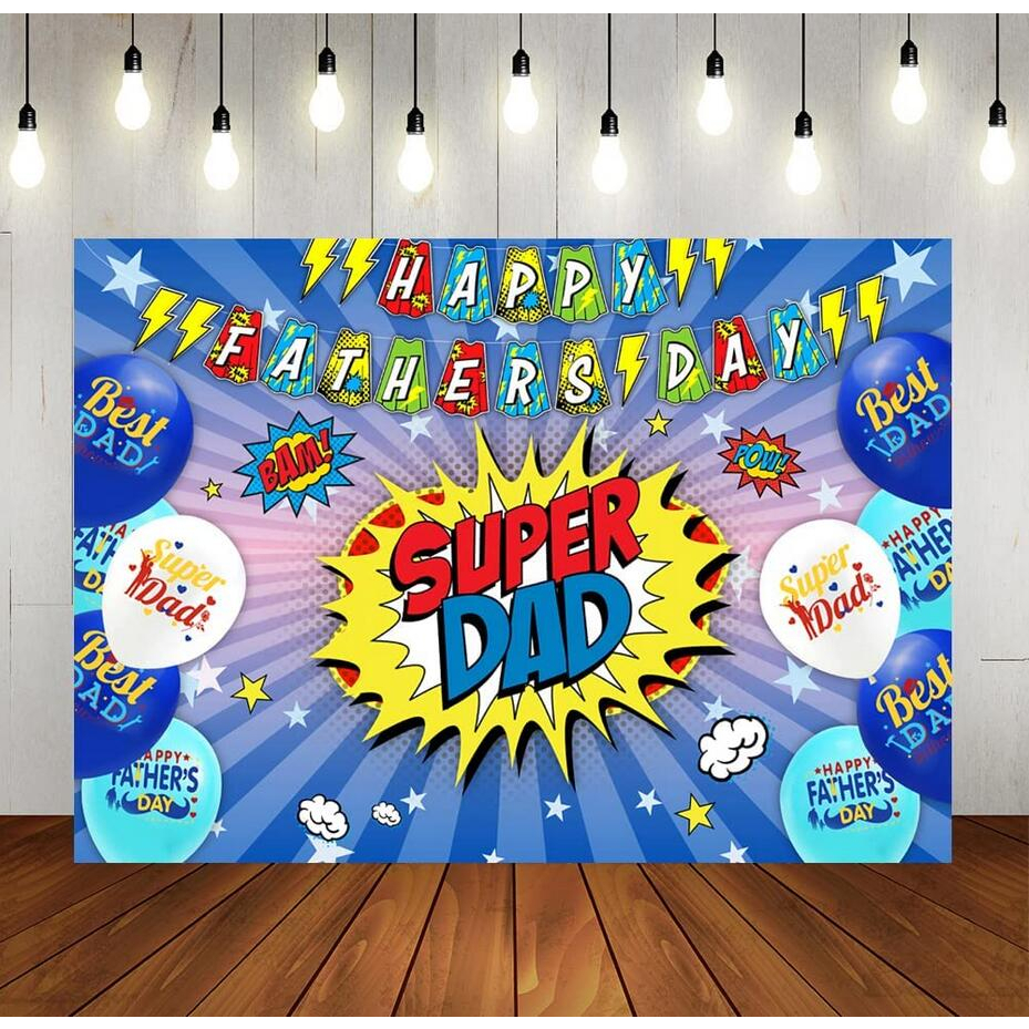 Happy Father's Day Backdrop Super Dad Photography Background Celebrate ...