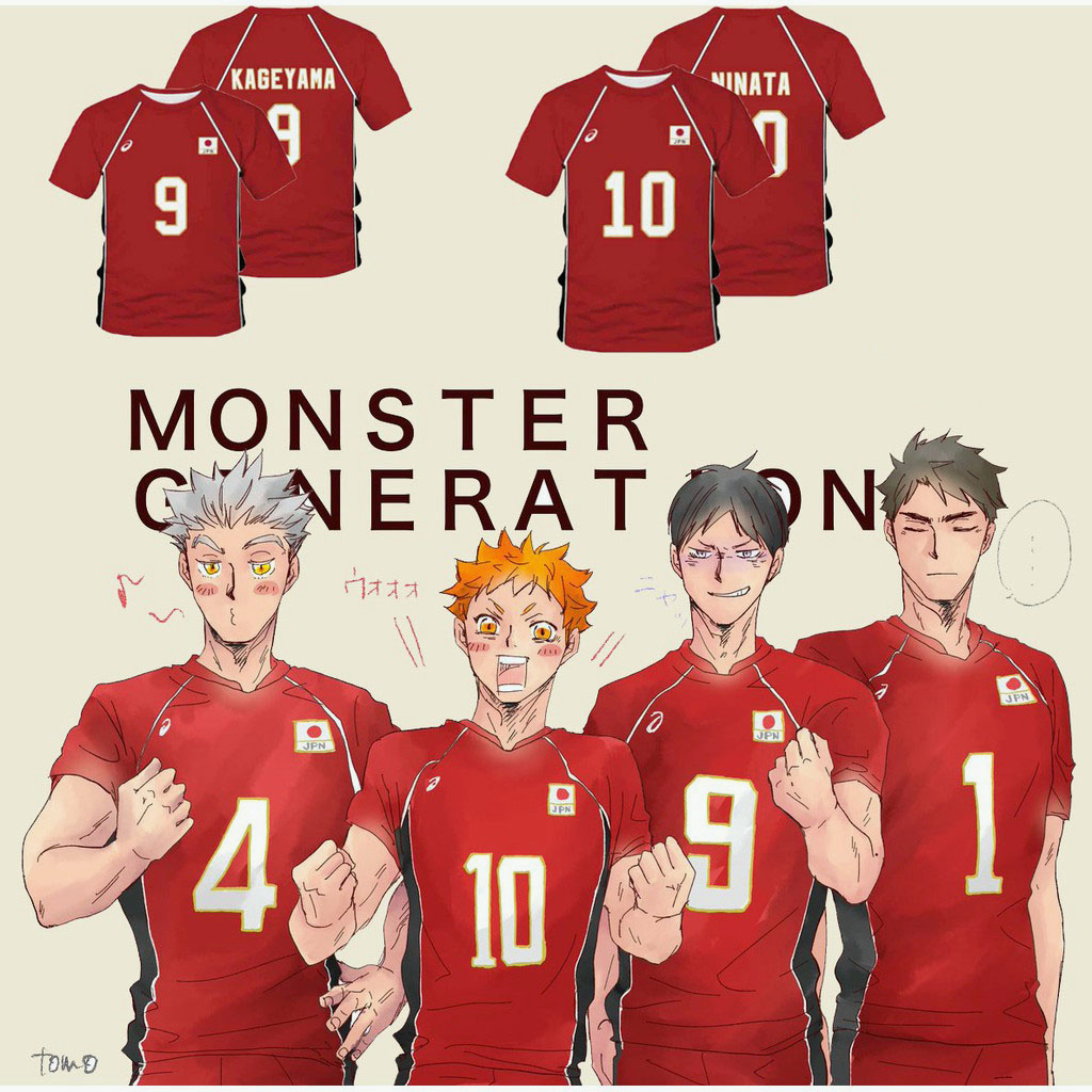 Haikyuu T shirt Short Sleeve Japan National Team Uniform Tops JPN ...