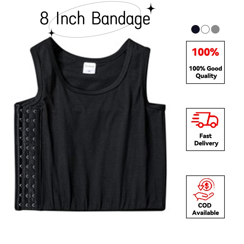 8 Inch Bandage Chest Binder Buckle Extra Long Breathable Short Breast ...